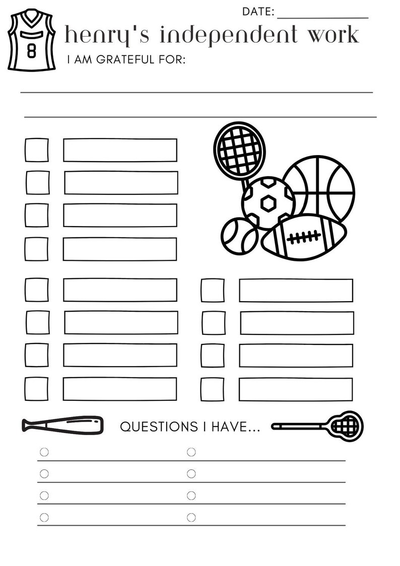 Personalized Homeschool Independent Worksheet BOY - Etsy