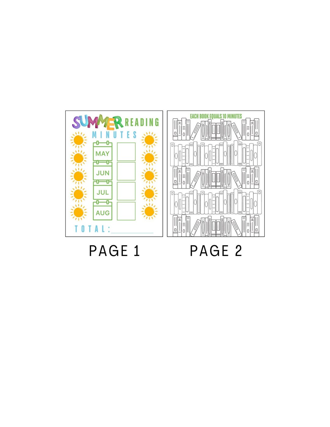 Summer Reading Minutes Tracker *DIGITAL DOWNLOAD* - Etsy