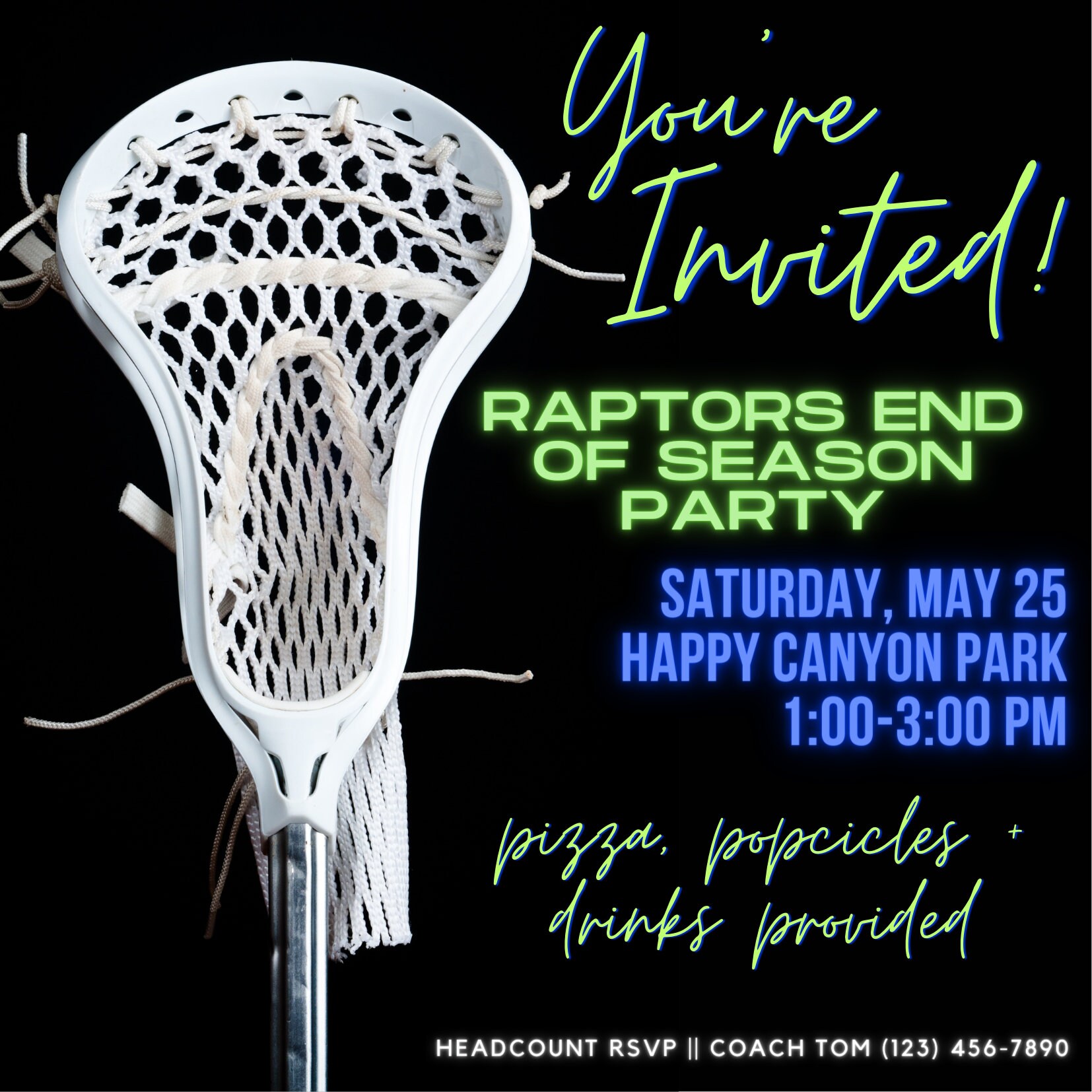 Lacrosse End of Season Party *DIGITAL* Invite - Etsy