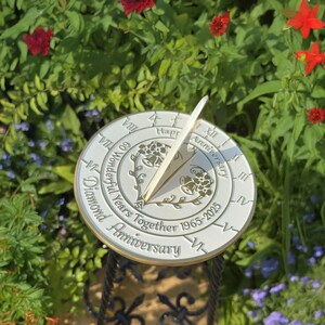 60th Diamond Wedding Anniversary Sundial Gift. Great Gift for Him, Her ...