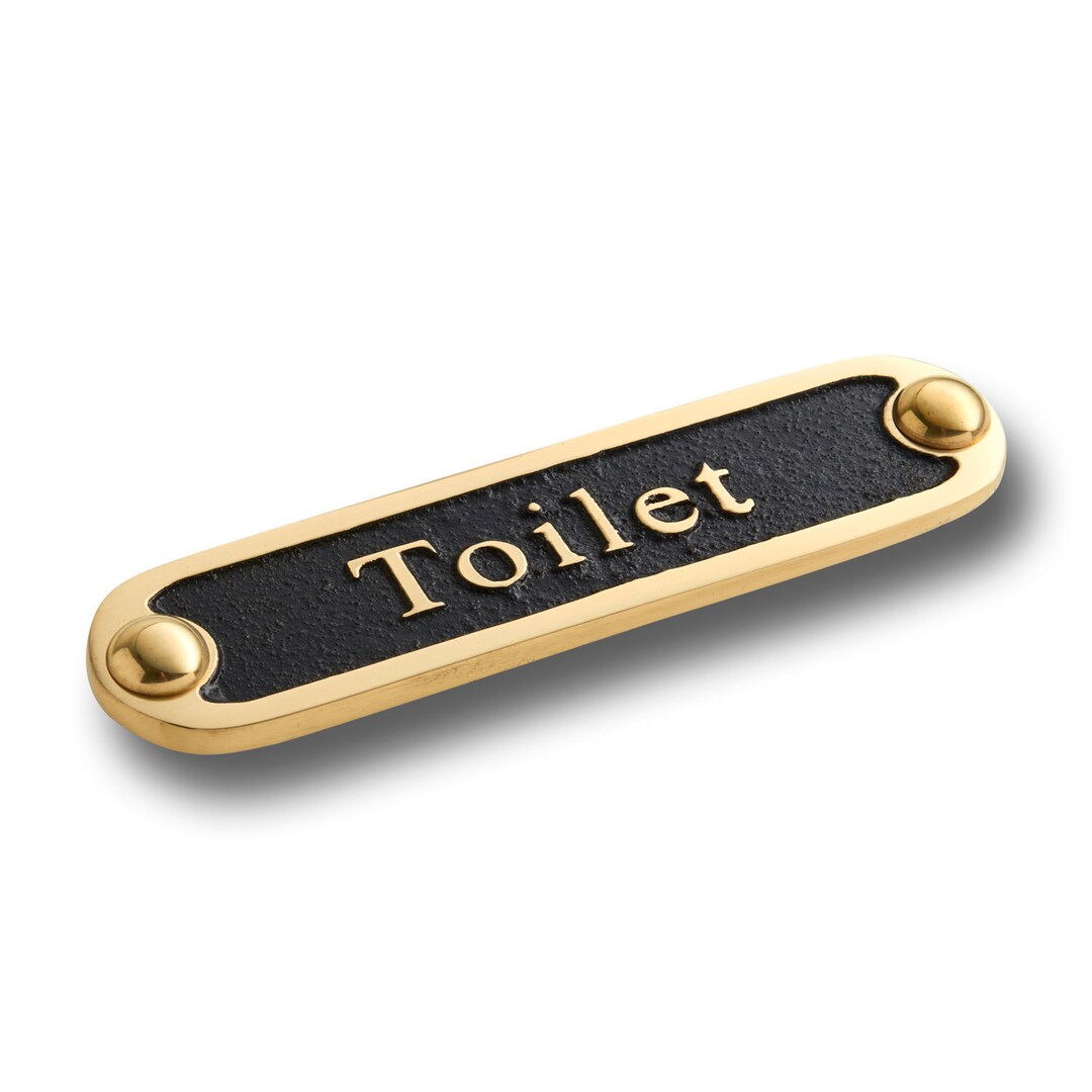 Unique Handmade 'toilet' Brass Metal Wall Sign / Great Housewarming ...