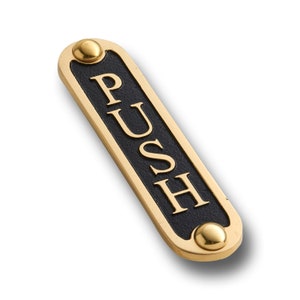 Unique Handmade 'PUSH' Brass Metal Wall Sign / Great - Etsy