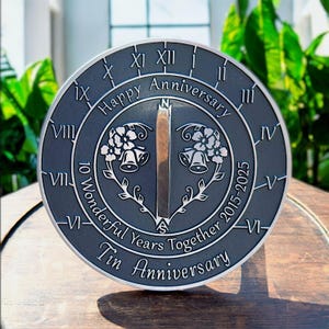 Tin Anniversary Gift Sundial by Themetalfoundry • Aluminium Wedding ...