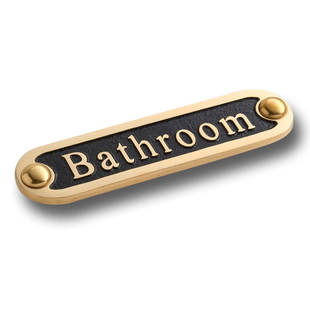 Unique Handmade 'bathroom' Brass Metal Wall Sign / - Etsy