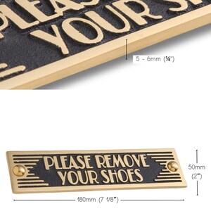 Please Remove Your Shoes Door Sign by Themetalfoundry • Brass or ...