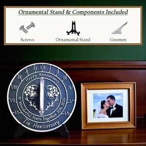 10th Tin Wedding Anniversary Sundial Gift. Great Gift for Him, Her ...