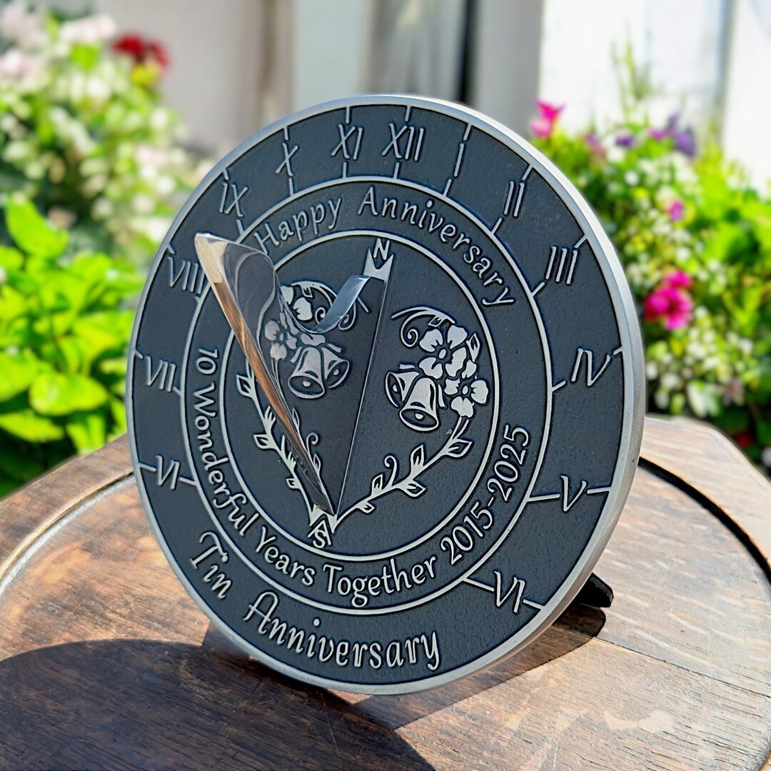 Tin Anniversary Gift Sundial by Themetalfoundry • Aluminium Wedding ...