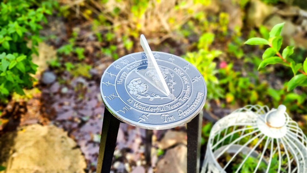 Tin Anniversary Gift Sundial by Themetalfoundry Aluminium Wedding Gift ...