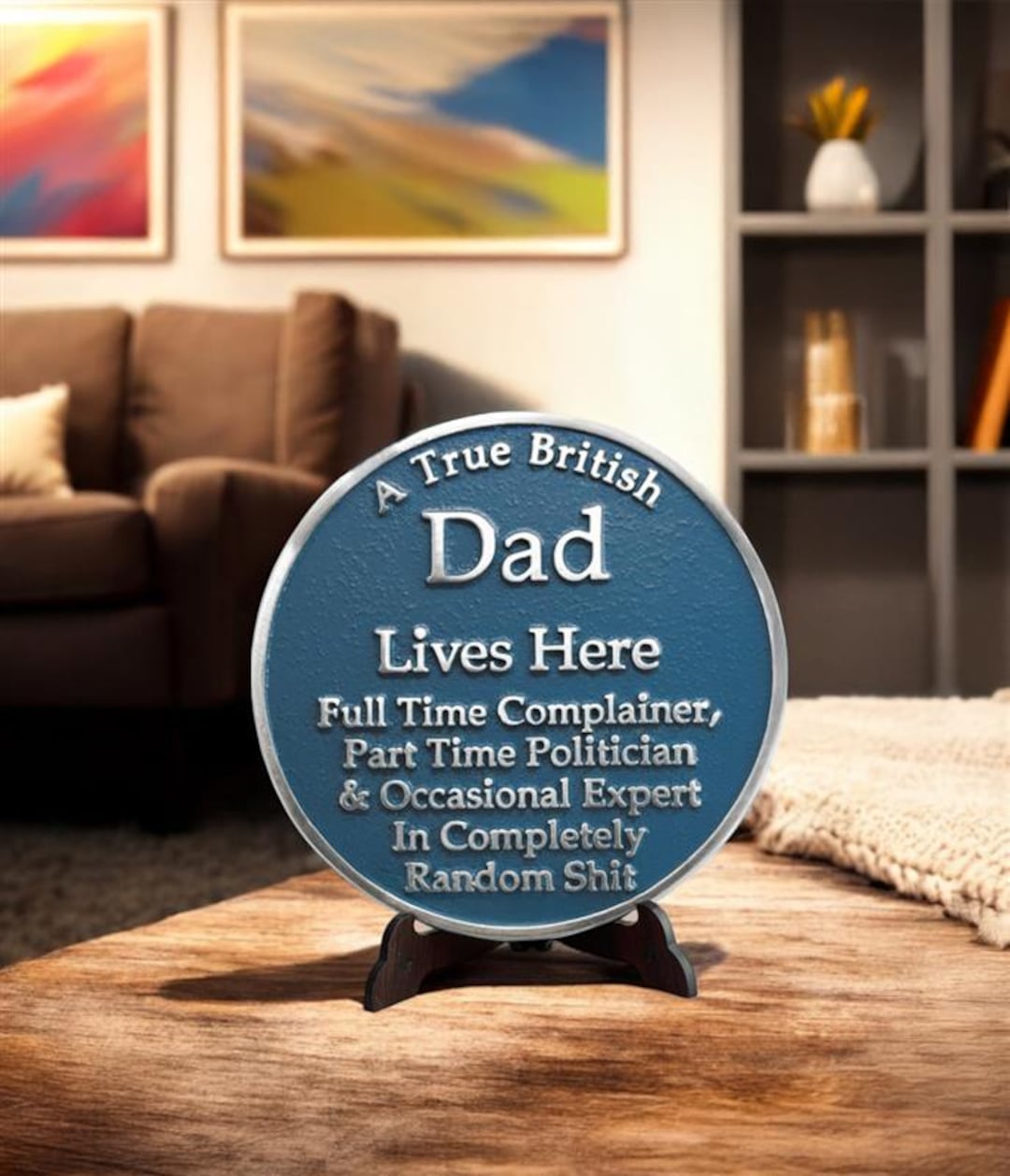 A True British Dad Lives Here Polished Metal Heritage Gift Plaque. the ...