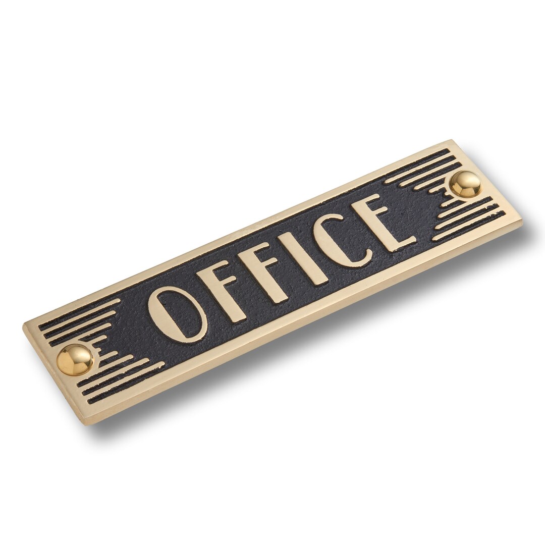 Art Deco Office Sign. Unique Handmade Metal Sign in Brass or Aluminium ...