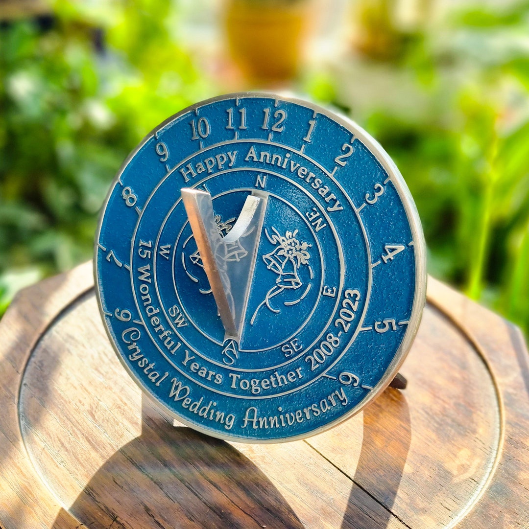 15th Crystal Wedding Anniversary Sundial Gift 2008-2023. Great - Etsy