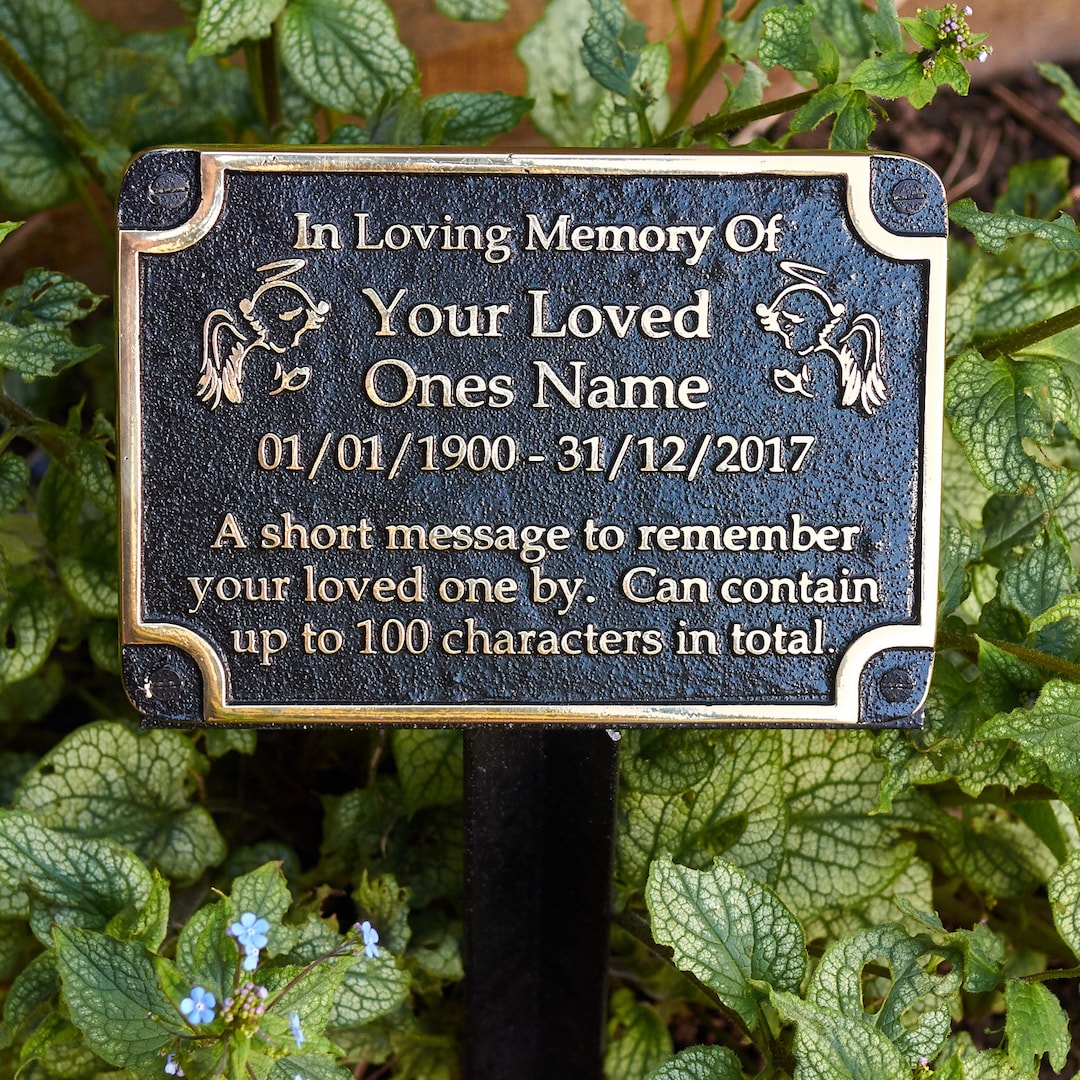 Personalised Memorial Brass Plaque for Memory of A Loved One. Wall ...