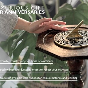 10th Tin Wedding Anniversary Sundial Gift. Great Gift for Him, Her ...