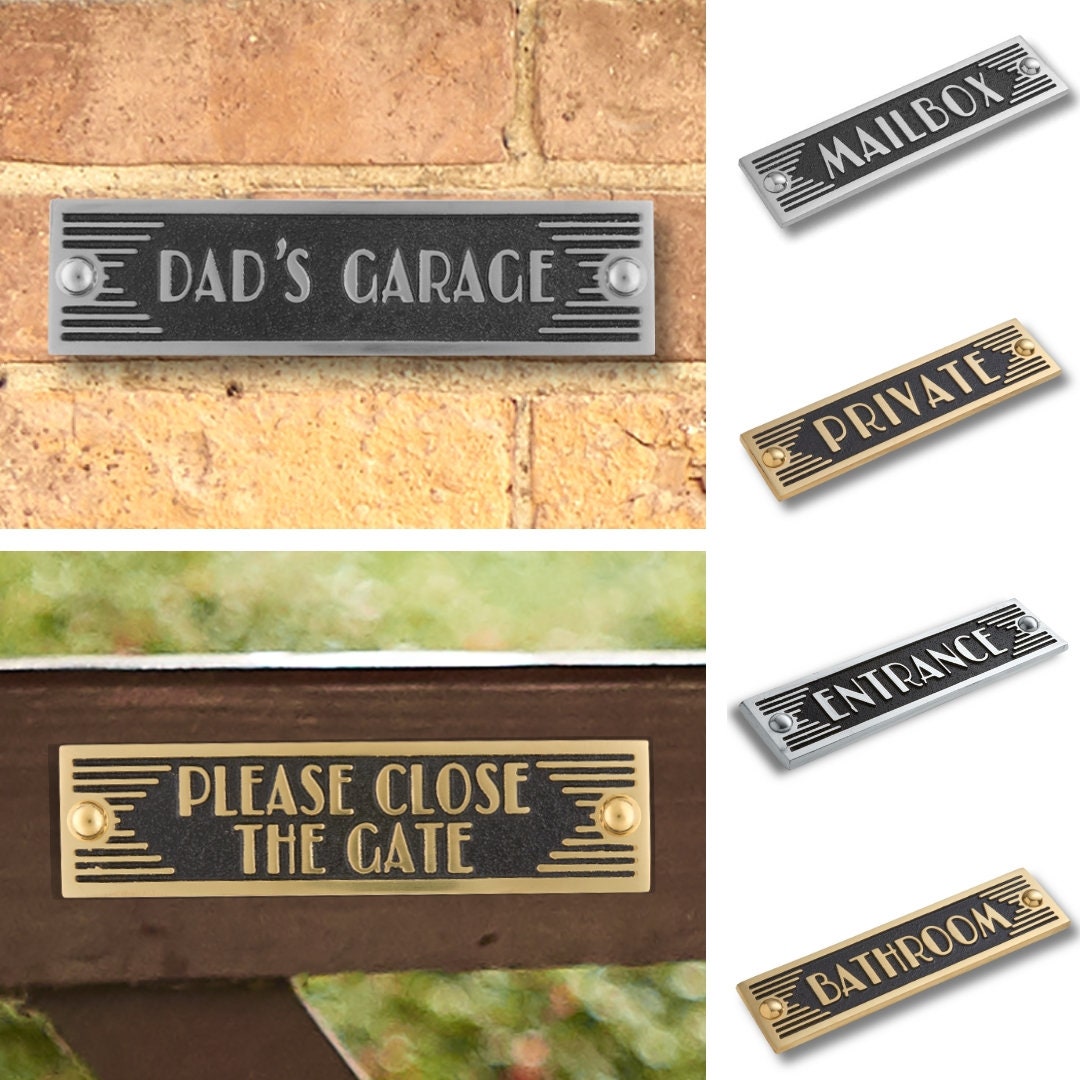 Art Deco Sign With Many Message Options. Unique Handmade Metal Sign in ...