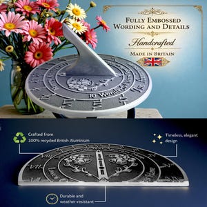 Tin Anniversary Gift Sundial by Themetalfoundry • Aluminium Wedding ...
