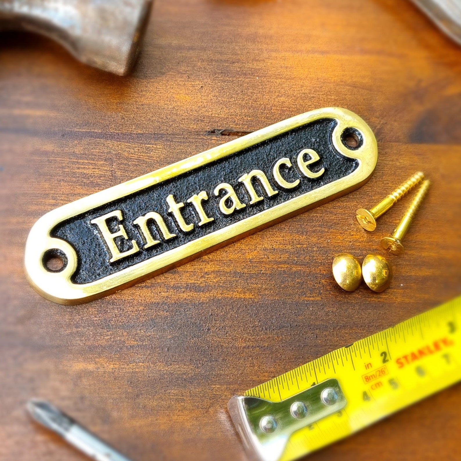 Entrance Door Sign by Themetalfoundry • Brass House Door Sign Plaque ...