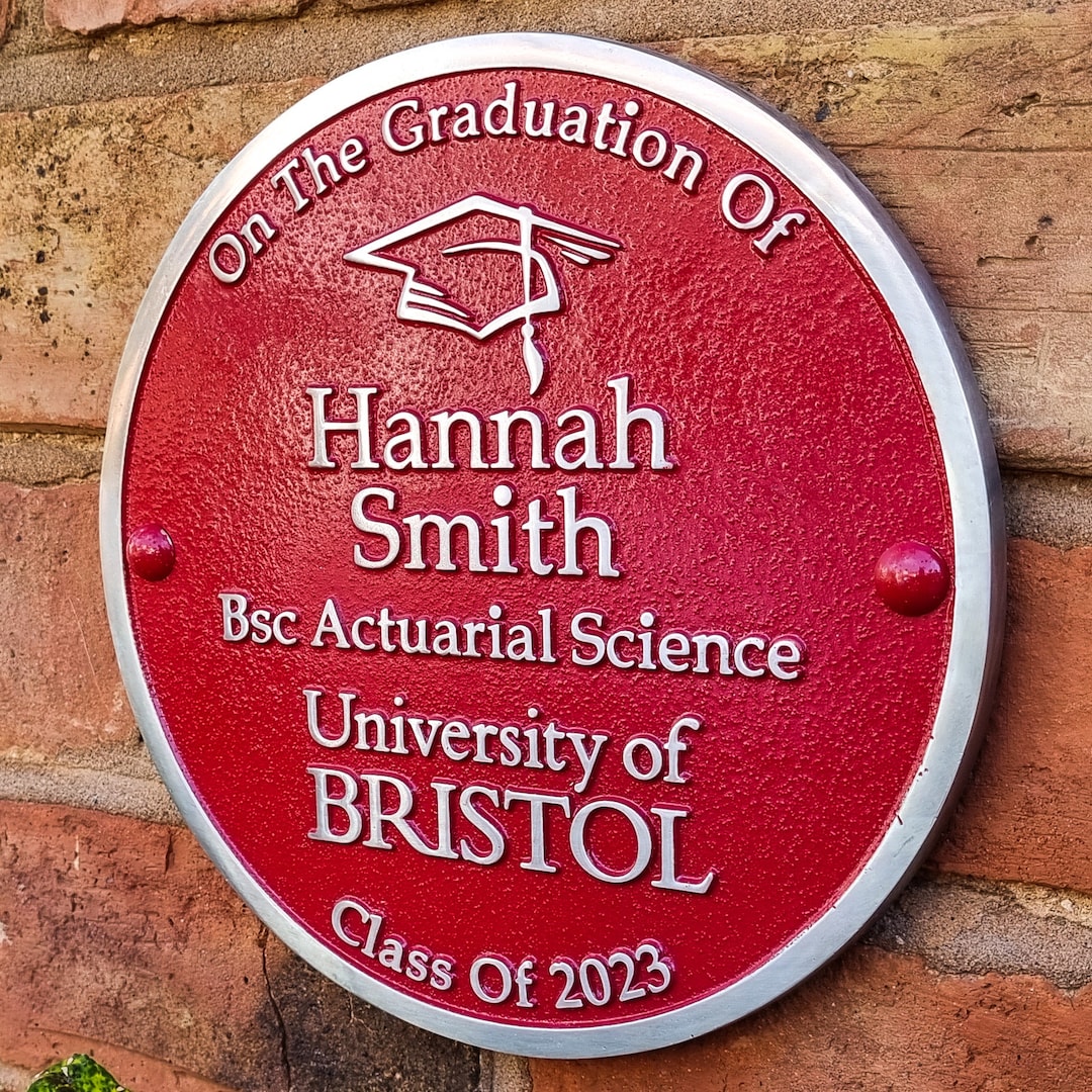 Custom Round Graduation Gift Plaque by Themetalfoundry • Aluminium ...