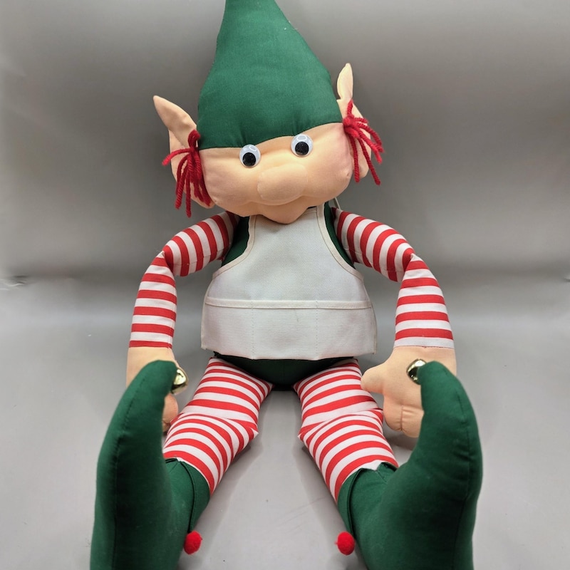 Vintage Stuffed Elf Doll - Etsy