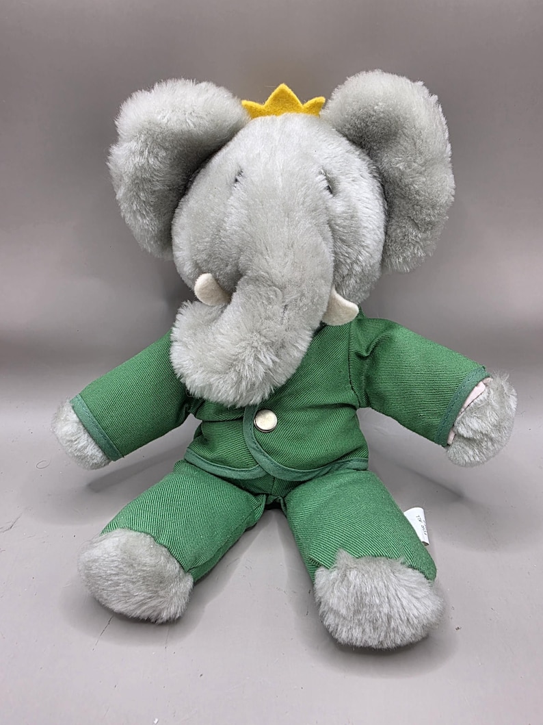 Vintage Babar Plush | 1977 Eden Toys Elephant in Green Suit - Etsy