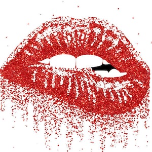 Red Dripping Lips Wall Art Red Glitter Lips File for Sublimation & Lips ...