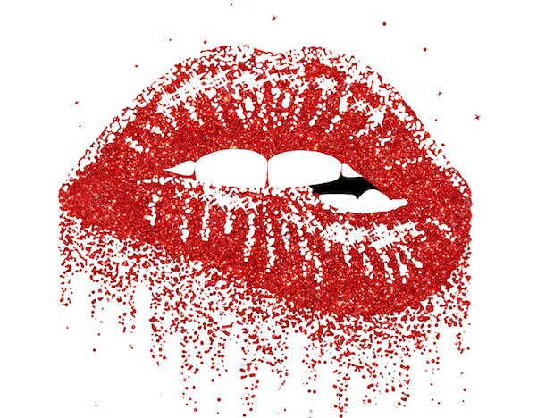 Red Dripping Lips Wall Art Red Glitter Lips File for | Etsy