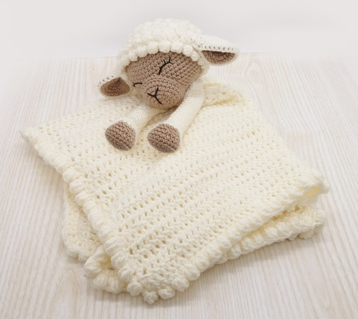 Pattern - Lovey Toy Blanket - Comforter - Lamb Lovey Toy - Crochet ...
