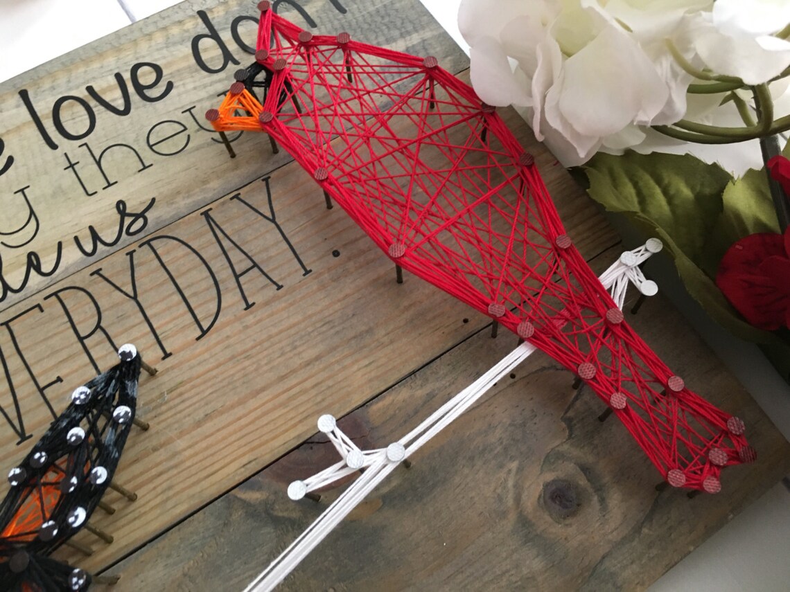 String Art - Customizable String Art - Heartfelt Cardinal Quote String ...