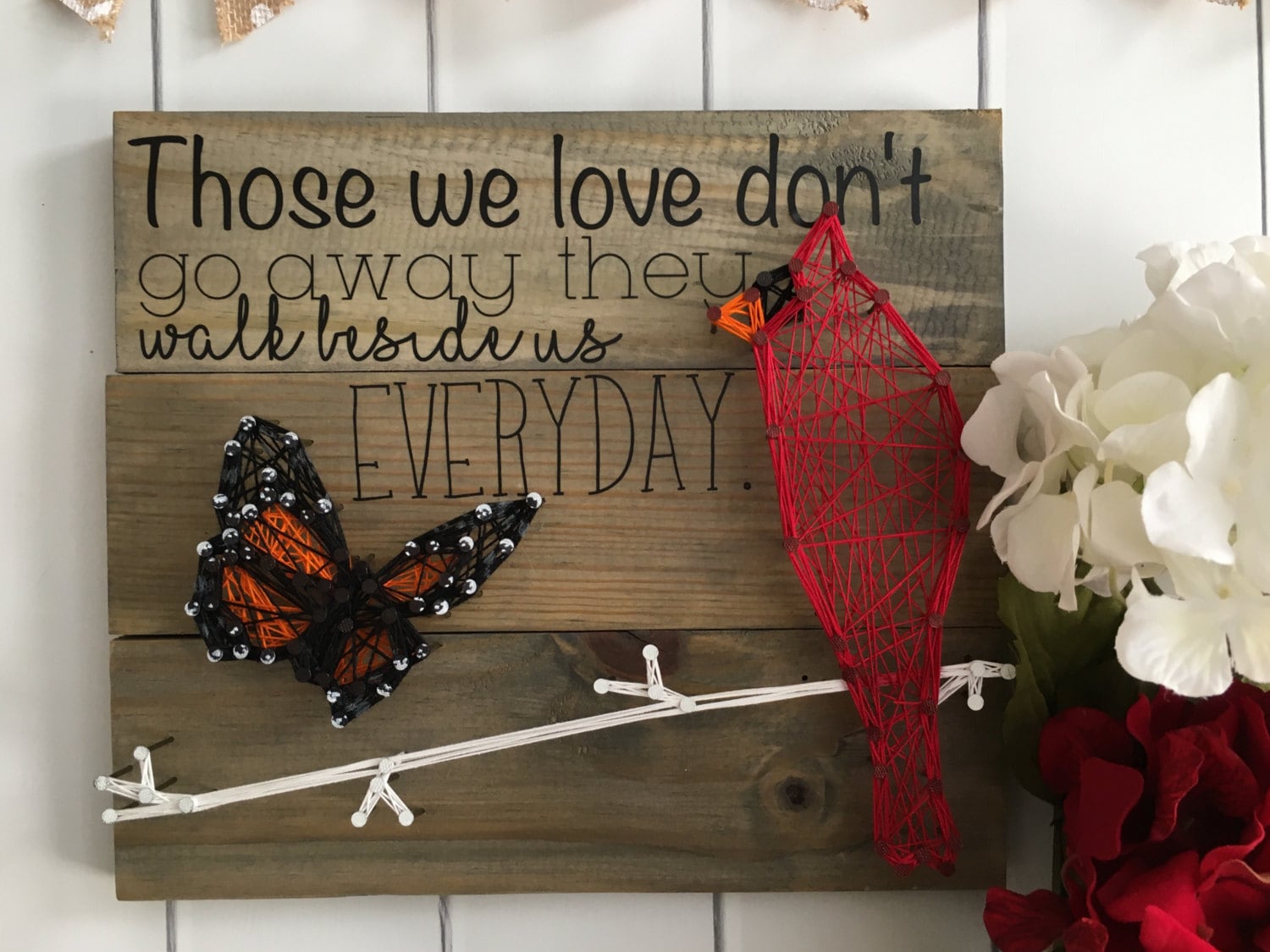 String Art - Customizable String Art - Heartfelt Cardinal Quote String ...