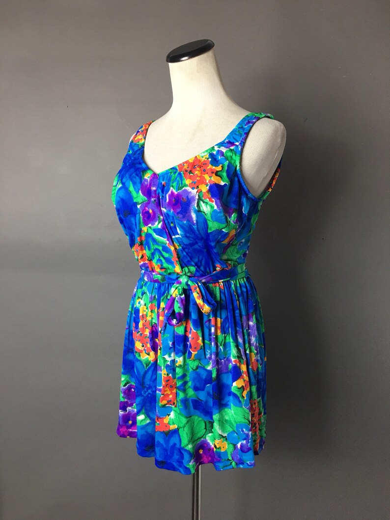 Vintage 80s Swimsuit 1980s Bathing Suit Swim Suit Floral Etsy