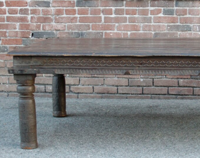 Tribal Carved Takhat Large Coffee Table Tribal Table Indian - Etsy