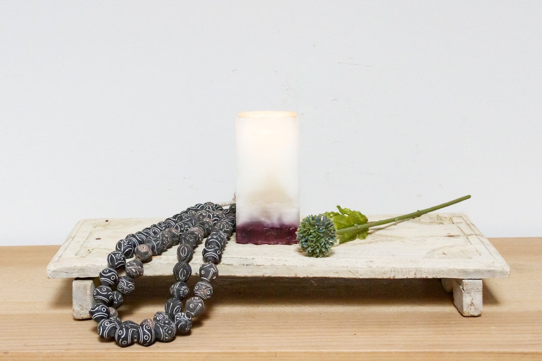 Vintage Floral Carved Wood Bajot Tray: Rustic Farmhouse Plant Stand - Etsy