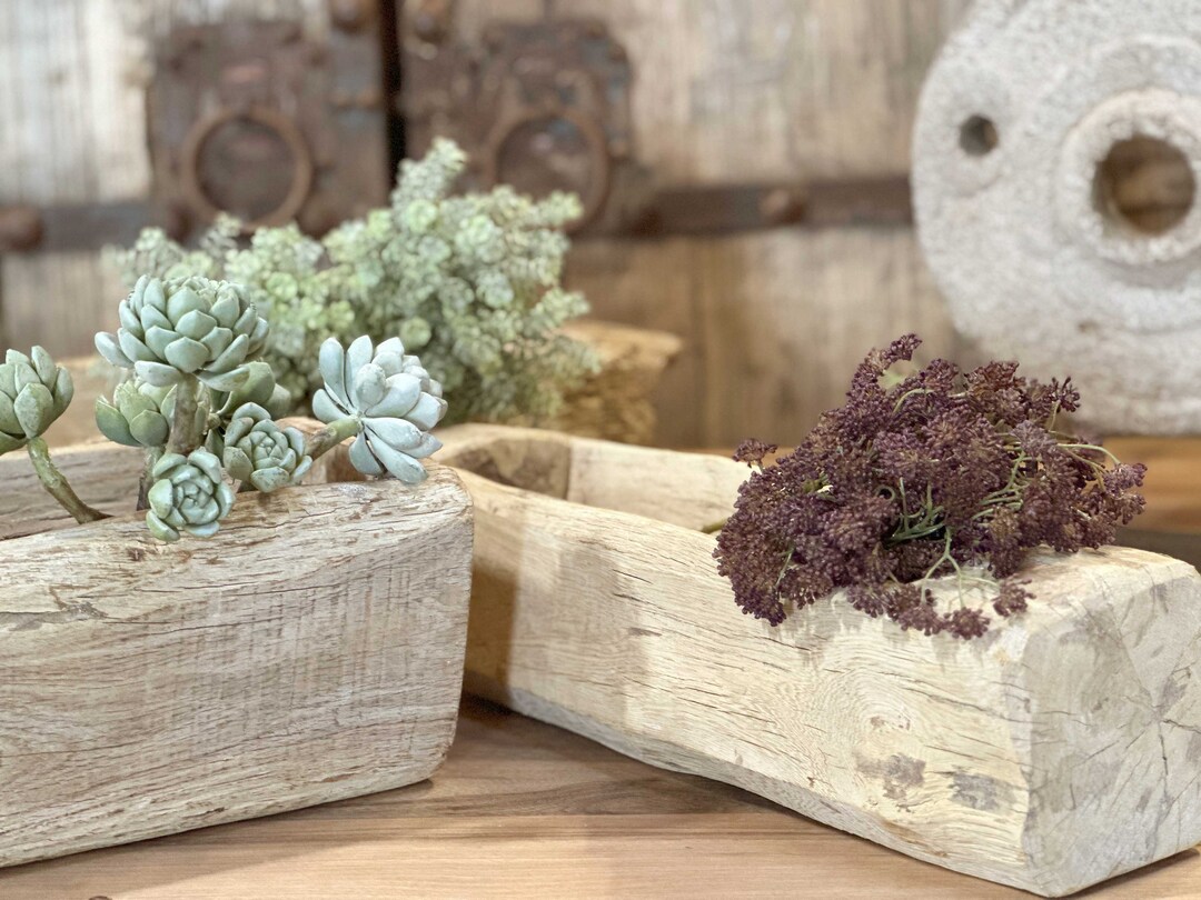 Antique Teak Wood Trough: Whitewash Rustic Farmhouse Planter - Etsy