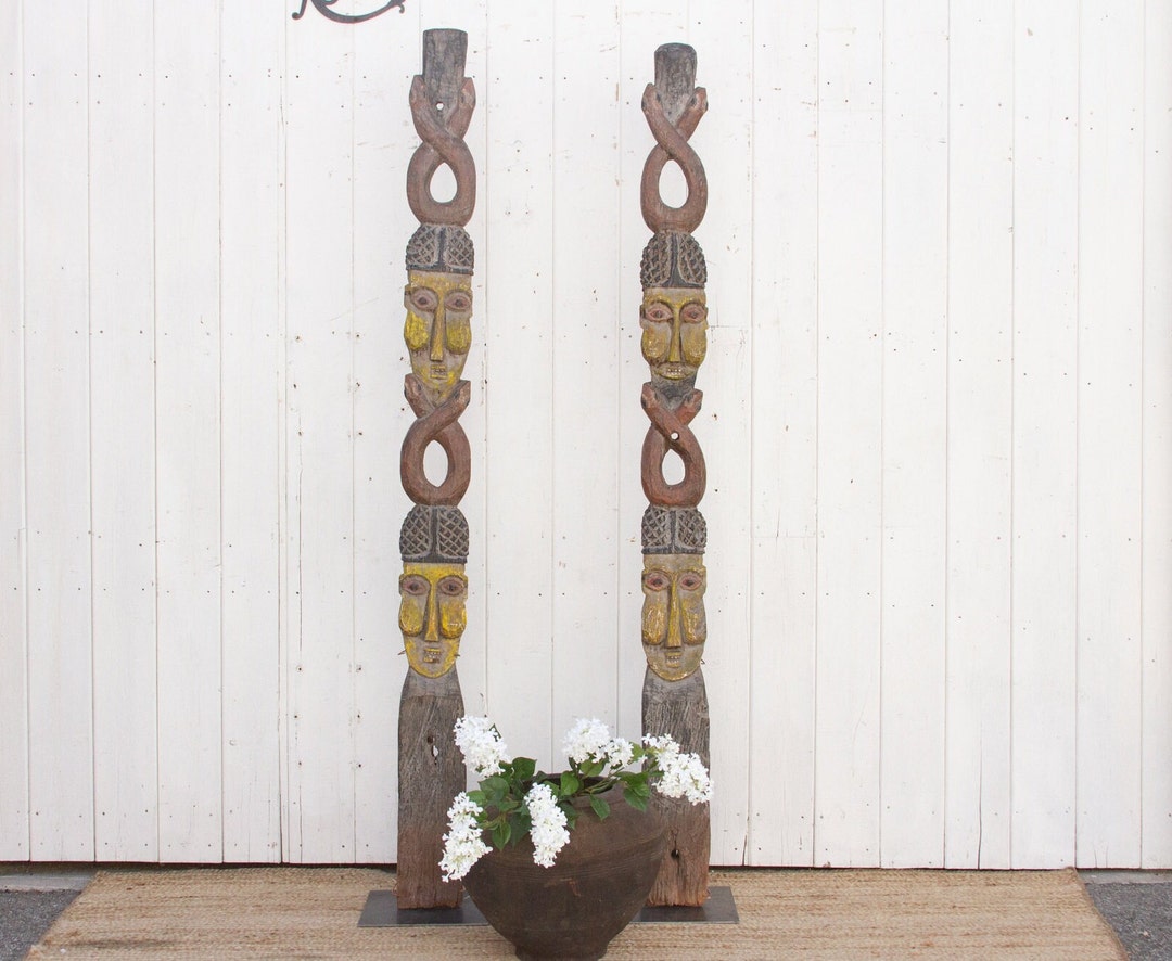 Pair of Antique African House Post,african Tribal Wooden Columns ...