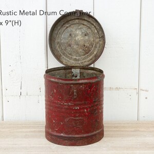 Antique Metal Grain Container, Painted Metal Drum,metal Drum Container ...