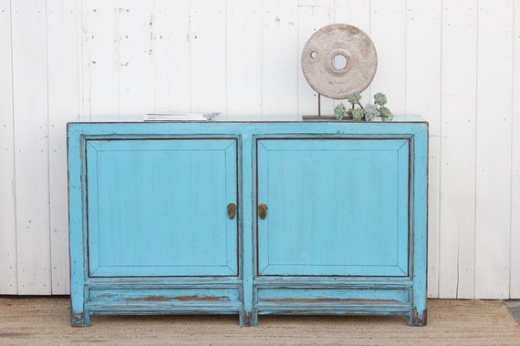 Two Door Ocean Blue Buffet Cabinet Dining Room Storage Cabinet Beachy Buffet Console Light Blue Wood Sideboard Aqua Cottage Style Buffet Etsy Denmark