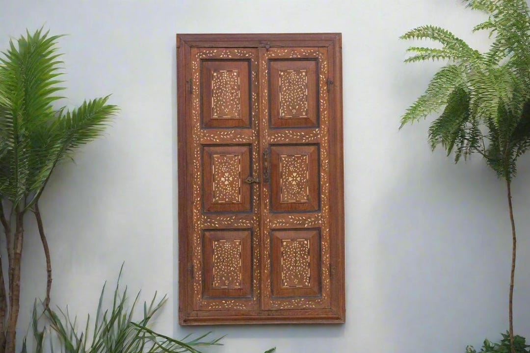 Antique Anglo Indian Inlay Window,anglo Indian Architectural Window ...