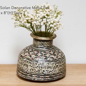 Kasol Tribal Painted Decorative Vase, Vintage Solan Decorative Metal ...