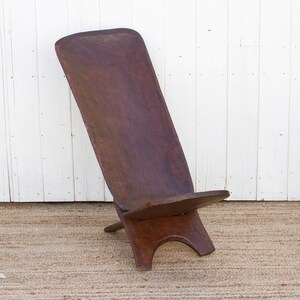 Large African Folding Club Chair, Rare African Hand-carved Wooden Chair ...