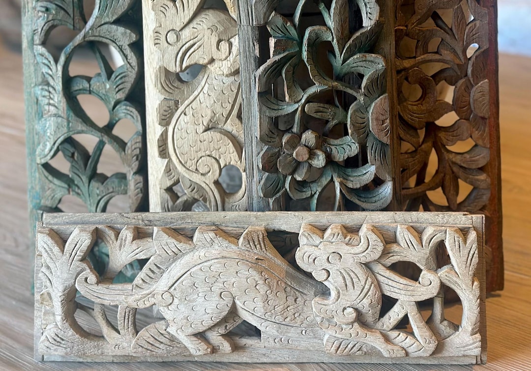 Antique Southeast Asian Wood Wall Panel, Mythological Relief - Etsy
