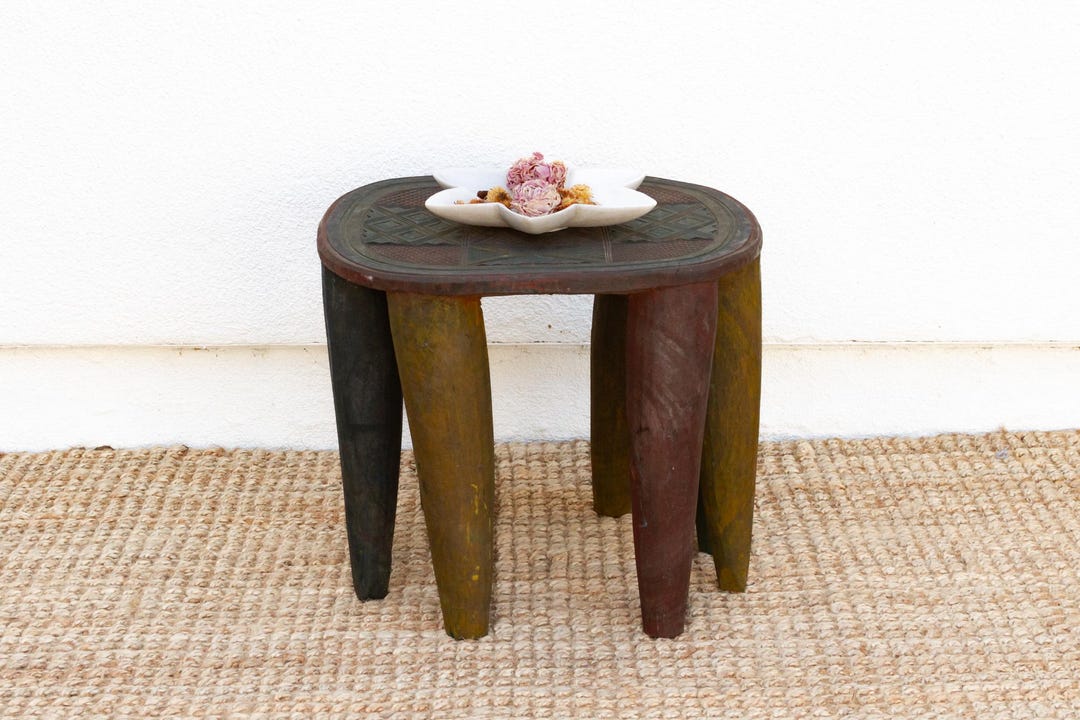 Vintage Carved Nupe Table: Handcrafted African Tribal Art Stool - Etsy