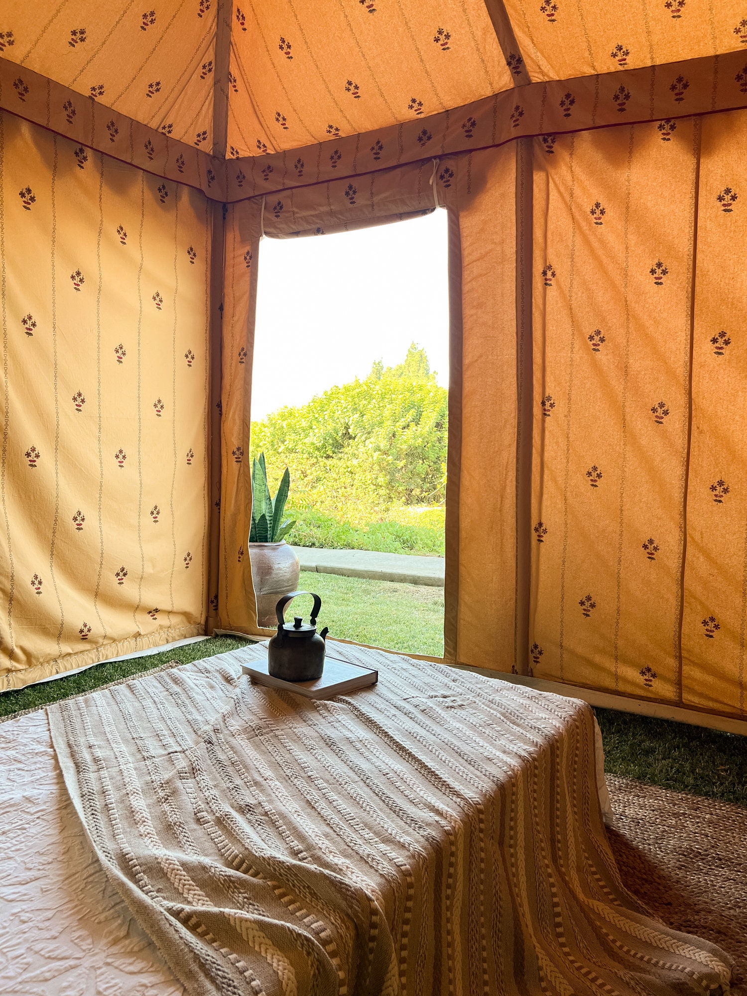 Handmade Canvas Glamping Tent: Royal Ranthambore Style, Block-printed ...