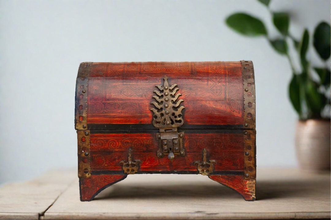 Malabar Brass Fitted Box,malabar Indian Box,indian Rustic Chest ...