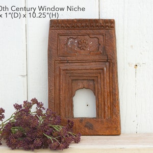 Rustic Antique Niche, Small Carved Wood Niche Window, Finely Carved ...