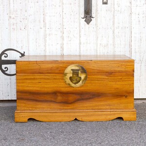 Campaign Style Asian Cedar Chest,asian Campaign Chest,antique Golden ...