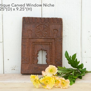 Rustic Antique Niche, Small Carved Wood Niche Window, Finely Carved ...