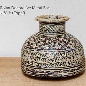 Kasol Tribal Painted Decorative Vase, Vintage Solan Decorative Metal ...