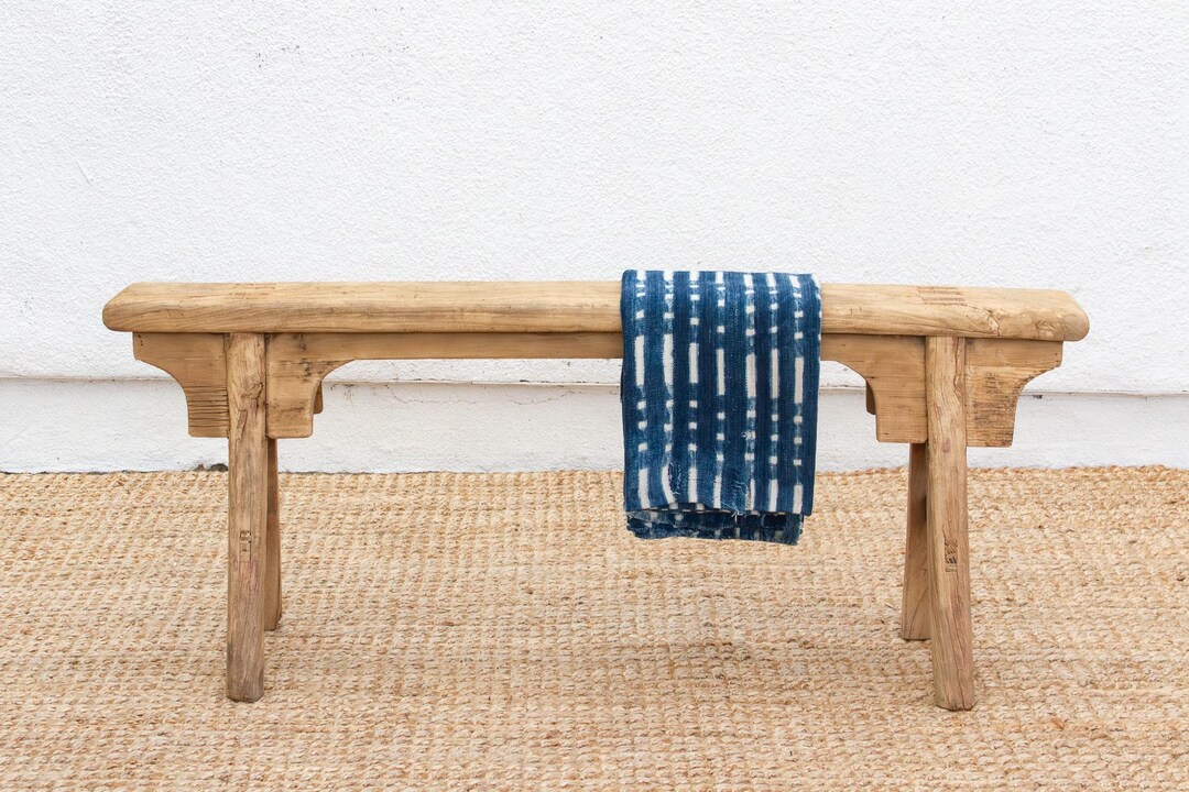 Rustic Bleached Wood Slim Bench, Bleached Wood Bench, Slim Wood Bench ...