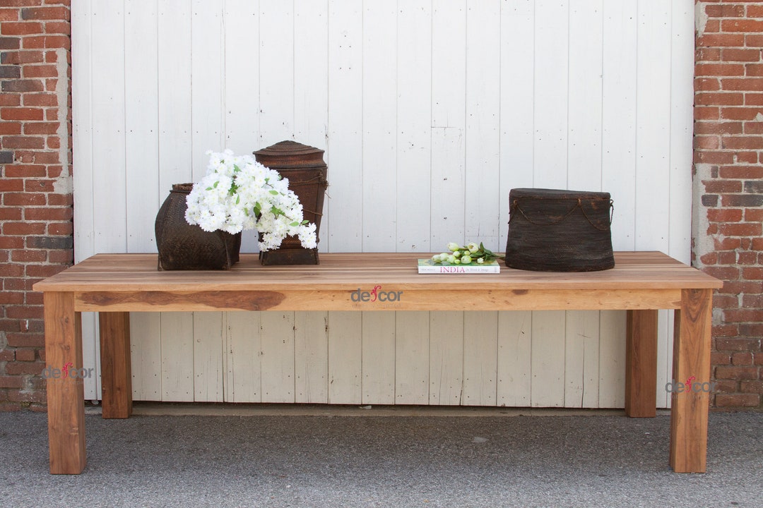 Large Reclaimed Teak Parson Dining Table,modern Dining Table,natural ...