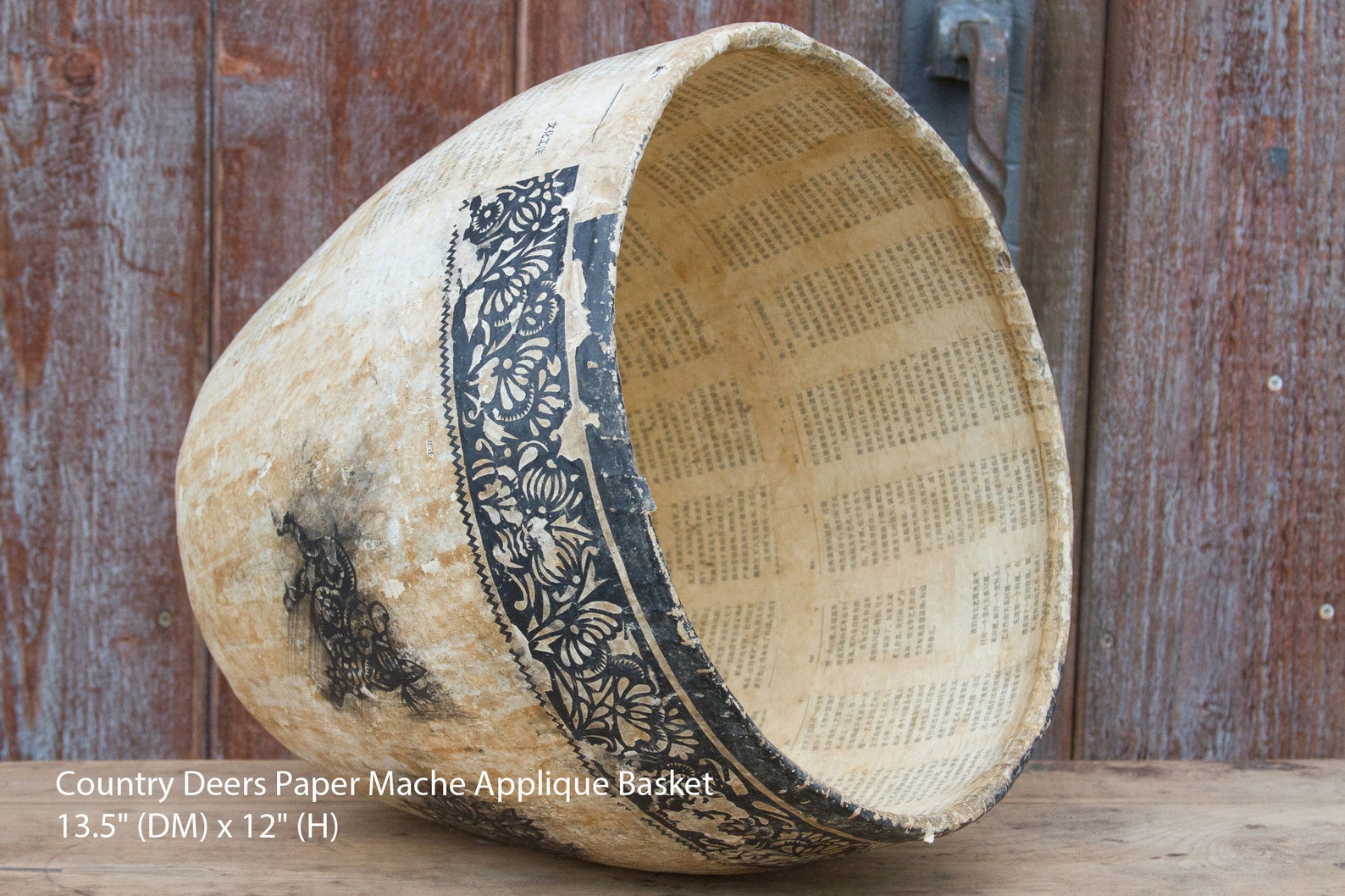 Paper Mache Applique Basketchinese Paper Mache Basketchinese | Etsy