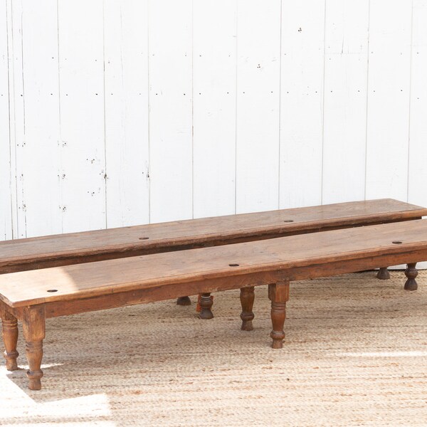 Long Rustic Wood Bench - Etsy